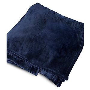 BIRDROCK HOME Internet’s Best Plush Throw Blankets - Navy (Blue) - Ultra Soft Couch Blanket - Light Weight Sofa Throw - 100% Microfiber Polyester - Easy Travel - Queen Full Bed - 90 x 90