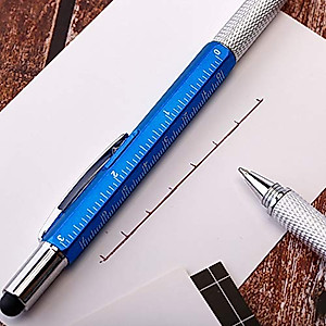 Zhanmai 16 Pieces Gift Pen Tool Pen 6 in 1 Multitool Tech Tool Pen with Ruler, Levelgauge, Ballpoint Pen and Pen Refills, Unique Gifts for Men (Multi-color)