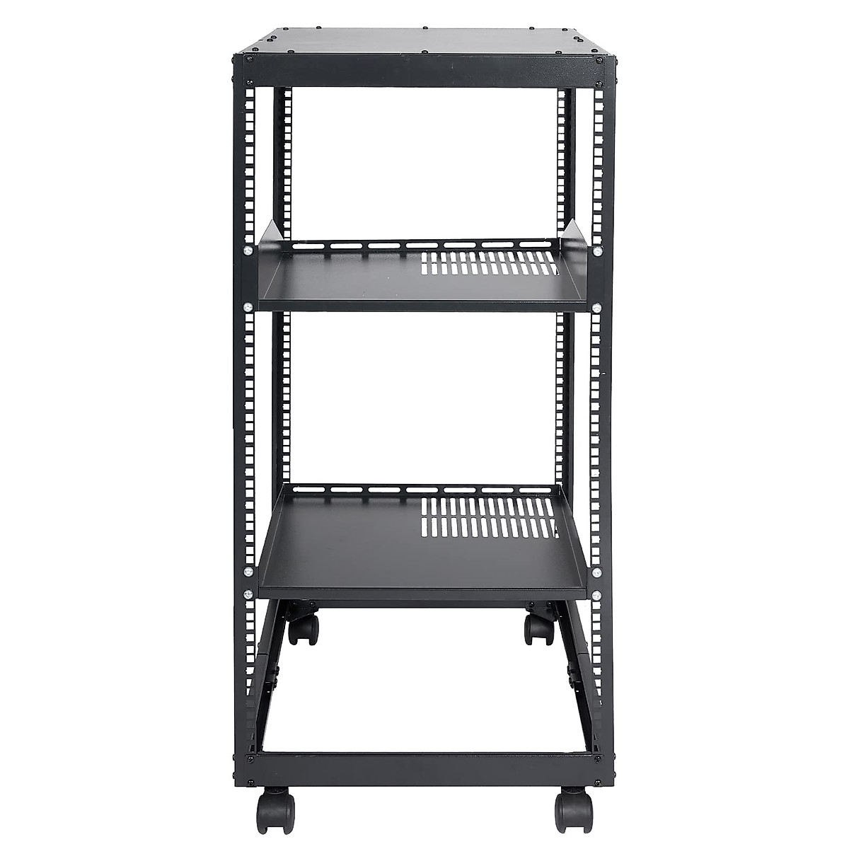 VEVOR 20U Open Frame Server Rack, 23''-40'' Adjustable Depth, Free Standing or Wall Mount Network Server Rack, 4 Post AV Rack with Casters, Holds All Your Networking IT Equipment AV Gear Router Modem