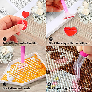 Diamond Painting Wax, 24 Pieces, 8 Pack Diamond Painting Wax Storage Container Case with Glue Clay, Glue for Diamond Painting, Painting Glue Clay Organizer for Diamond Painting Accessories (Red) (8)