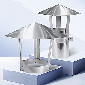 JUCCJUXIN Chimney Cowl Cap Tool,Cone Top Chimney Cap,Roof Line Cap Stainless Steel Outdoor Ventilation Exhaust Vent Cap,for Ducting Ventilation Cap Rain Hat Hood,Customizable,d8cm/3.15in