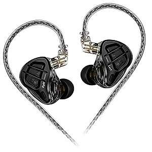 KZ ZAR in-Ear Monitor 7BA+1DD Hybrid 8 Drivers Earbuds HiFi Bass Noise Cancelling Earphones, Clarity in All Frequency Stereo Sound Comfortable Headphones for Audio Engineers, Musicians(No Mic)
