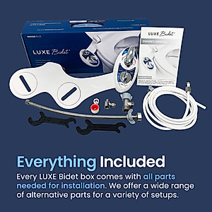 LUXE Bidet NEO 320 Blue and Elongated Toilet Seat Bundle