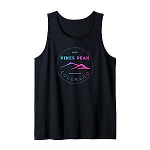 Pikes Peak Colorado - Retro Mountain Adventure Tank Top