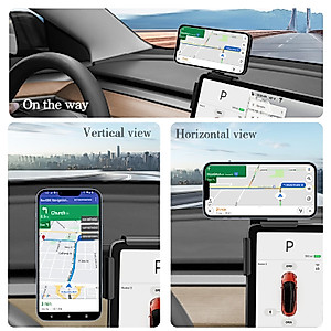 Tesla Model 3/Y/X/S Phone Mount Holder, Magnetic Phone Mount for iPhone 15 14 13 Series and All Phones with MagSafe Case, Tesla Model Y/3 Accessories, Phone Holder No Glue Marks for Most Car Screens