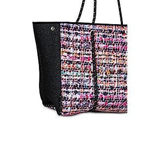 Haute Shore - Greyson Coco Neoprene Tote Bag w/Zipper Wristlet Inside, Black, One_Size