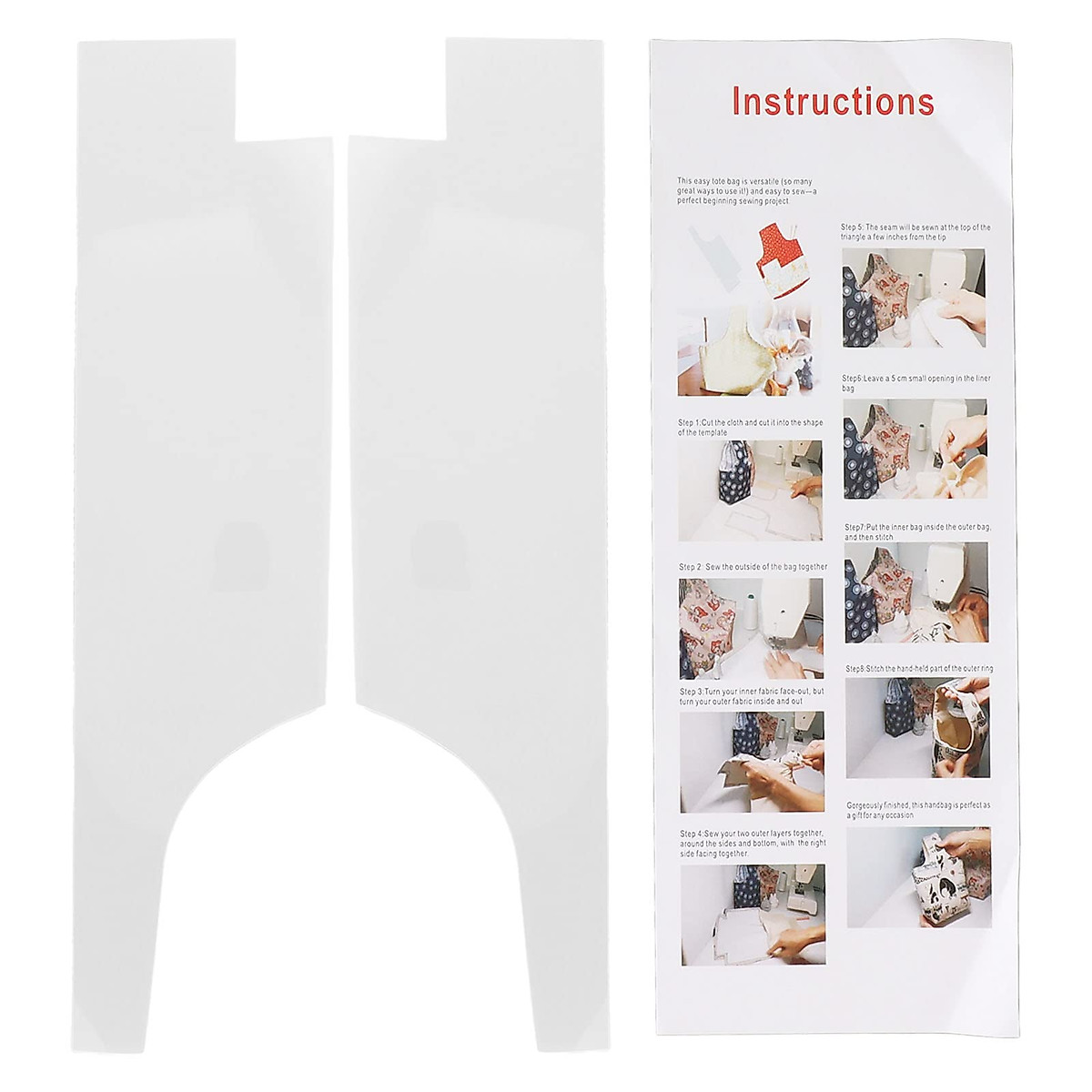 2Pcs Shopping Basket Template Bag Making Stencil Handmade Bag Template Mould Large Size Durable Acrylic Easy to Use Bag Cutting Template for DIY Leather Craft Quilting Sewing Tool