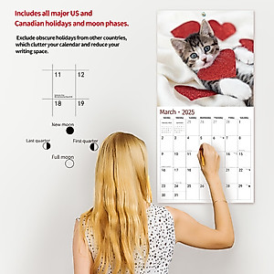 2025 Wall Calendar,Calendar 2025, January 2025 - December 2025, Wall Calendar Baby Kitten, 12" x 24" Opened,Full Page Months Thick & Sturdy Paper for Calendar Organizing & Planning