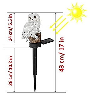 JMDQ Factory Outdoor Owl Solar Powered LED Light Waterproof Garden Decoration, Lawn, Patio, Balcony Lighting, White