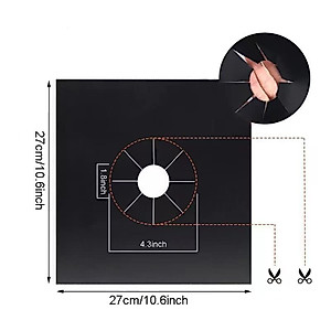 liboyixi Stove Burner Covers 8 Pack Reusable Gas Range Cuttable,Easy to CleanProtectors,Non-stick Stovetop Burner Liner Cover-Size 10.6"x 10.6"-Double Thickness 0.2mm,BPA Free, Heat-resistant。
