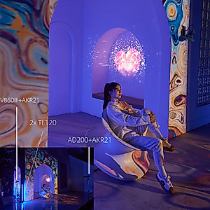 Godox AK-R21 Flash Projector, Flash Split Focalize Conical Snoot Optical Condenser with AK-S Slide Set (60pcs) for Fresnel Head for Godox AD100, AD100Pro, V1 Flash, Godox H200R Ring Flash Head