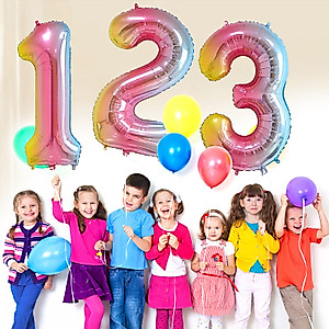 Smlpuame 40 inch Number Balloon 0-9 Gold Large Number 3 Balloons,Digital Balloons for Birthday Party Celebration Decorations Supplies, Helium Foil Number Balloons for Wedding Anniversary