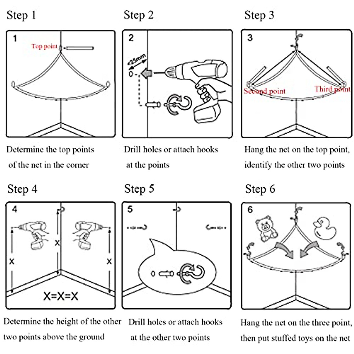 Stuffed Animal Hammock，Toy Net Hammock for Stuffed Animals is Suitable Kids or Childrens Bedroom Room Wall Storage Organizer or Décor (Small)