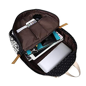 Sugaroom Backpack for Girls, School Backpack Canvas Dot Backpack Bookbags Teen Girls Backpacks Set