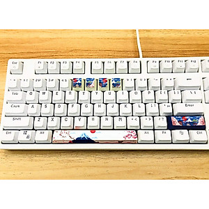 Mount Fuji Pink Sakura 6.25u Spacebar Keycap 2.75x Shift R4/ESC PBT Keyset Dye-Sublimation Artisan Switch OEM Profile for Cherry RGB MX Mechanical Gaming Keyboards (6.25x Spacebar Keycap)