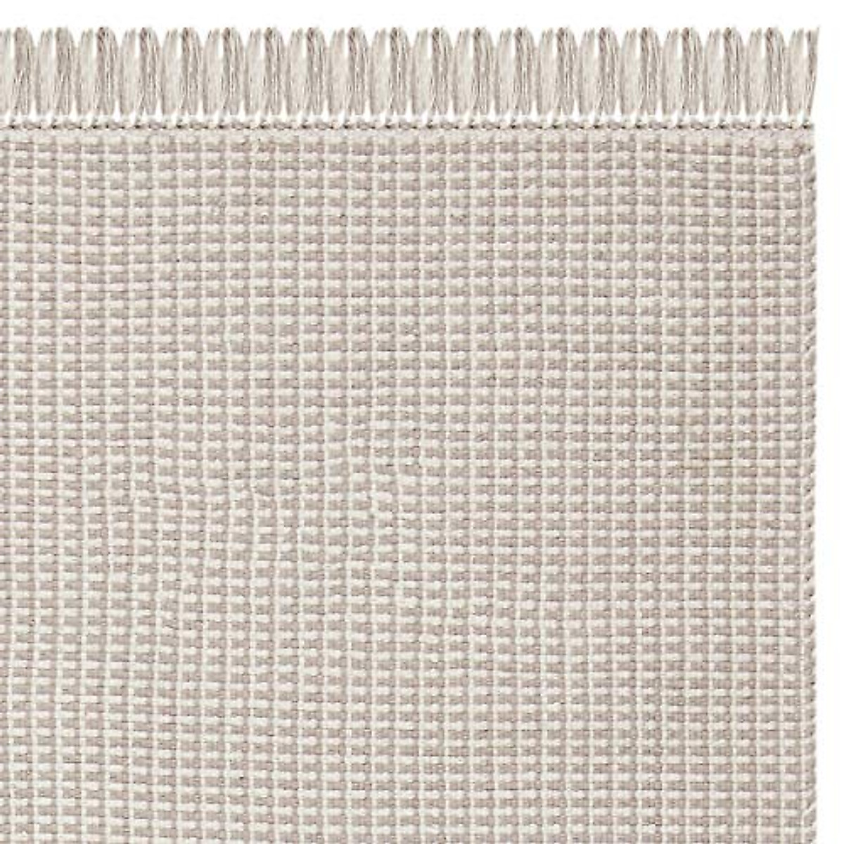 SAFAVIEH Montauk Collection 6' Square Ivory/Grey MTK340A Handmade Flatweave Boho Farmhouse Cotton Tassel Fringe Living Room Dining Bedroom Area Rug