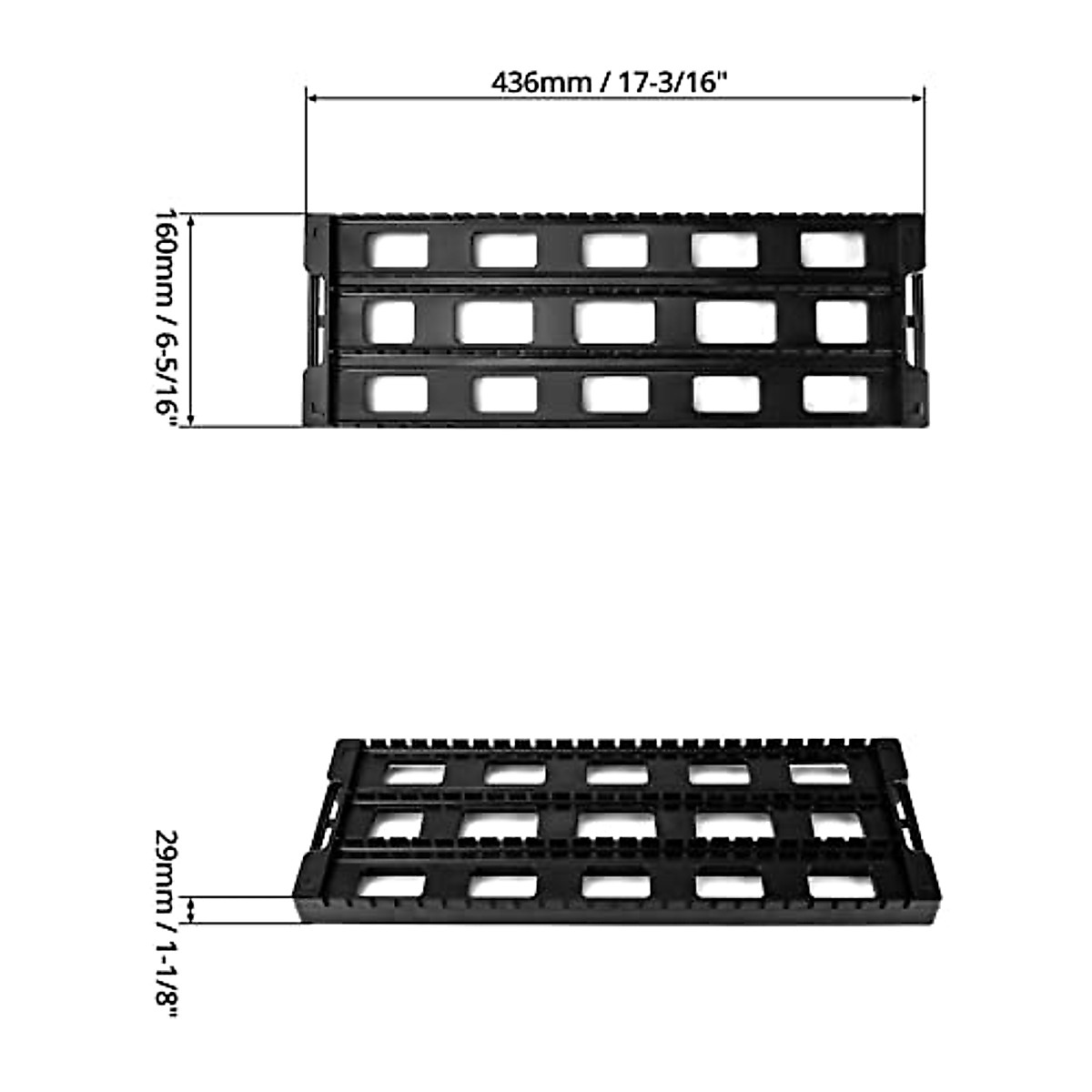 Qwork Antistatic ESD Circulation Rack Shelf, PCB Tray ESD Shelf Circulation Rack, 25 Slot Storage Stand Circuit Board Holder, Plastic, Black, 2 Pack