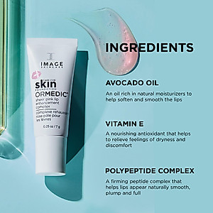 IMAGE Skincare, ORMEDIC pH Balancing Lip Enhancement Complex, Deep Hydration Lip Plumper Peptides for Fuller Lips, Sheer Pink, 0.25 fl oz