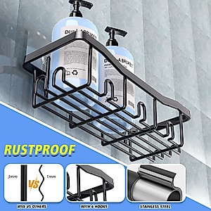 B-Land Shower Caddy 8 Pack, Large Capacity Shower Shelves Strong Adhesive Shower Organizer for Bathroom,No Drilling Rustproof Stainless Steel Bathroom Organizer with Hooks