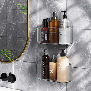 FavoThings 2 Pack Cabinet Door Organizers Plastic Wrap Holders for Kitchen Organizers, No drilling Wall Door Mount Kitchen Wrap Rack for Foil Wrap, Cling Wrap, and Food Bags, Clear