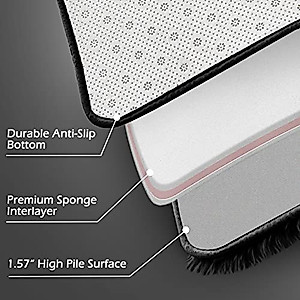 Soft Black Rug for Living Room, Washable 4'X6' Fluffy Shag Area Rug for Bedroom Nursery Room, Throw Shaggy Furry Carpet, Rectangle Faux Fur Plush Fuzzy Rugs for Beside Teen Room Home Décor