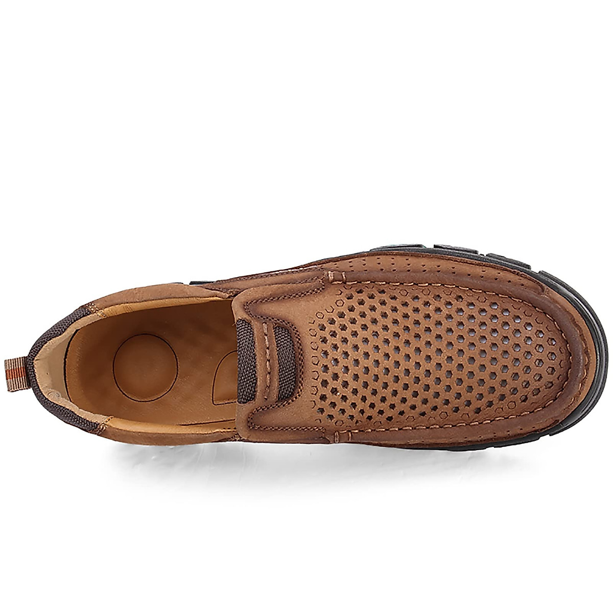 COSIDRAM Men Casual Shoes Loafer Sneakers Slip on Moccasins Comfort Walking Shoes Luxury for Male Summer Breathable Brown 8.5