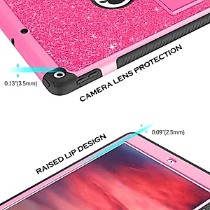 YINLAI Case for iPad 6th / 5th Generation, iPad 9.7 Case Glitter Women Hybrid Shockproof Protective Cover with Kickstand iPad 9.7-Inch iPad Air 2nd A1893/A1954/A1822/A1823, Hot Pink