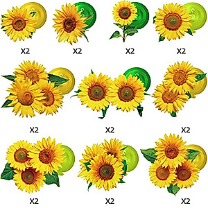 30 Pieces Sunflower Hanging Swirls Decorations Sunflower Party Supplies Sun Flowers Party Foil Swirls Ceiling Wall Decor for Sunflower Themed Party Baby Shower Birthday Party Favor Supplies