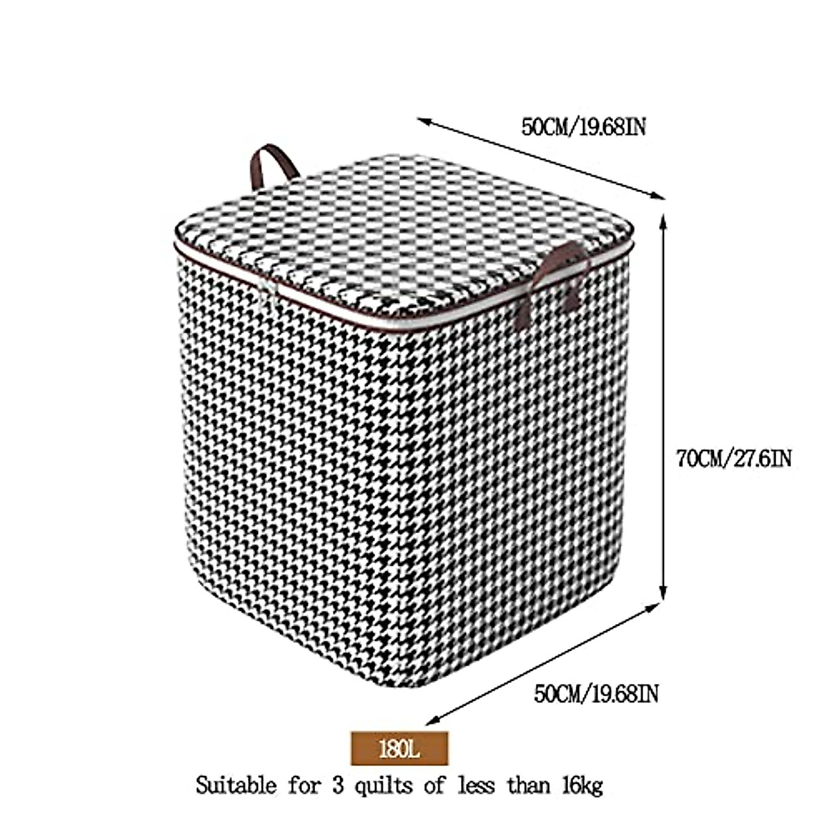 Portable Large Capacity Folding Clothes Wardrobe Sorting Storage Bag - Space Save Lightweight Organizer Box with Reinforced Handle Zipper for Home Office Bedroom Bedding (L(50x50x70cm))