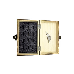 TECH STORE ON Flash USB Thumb Drive Case Memory Card Electronic Accessories Gift Storage Organizer Bag Secure Key Lock Antistatic Shockproof Foam (Wood, 12 USB Slots)