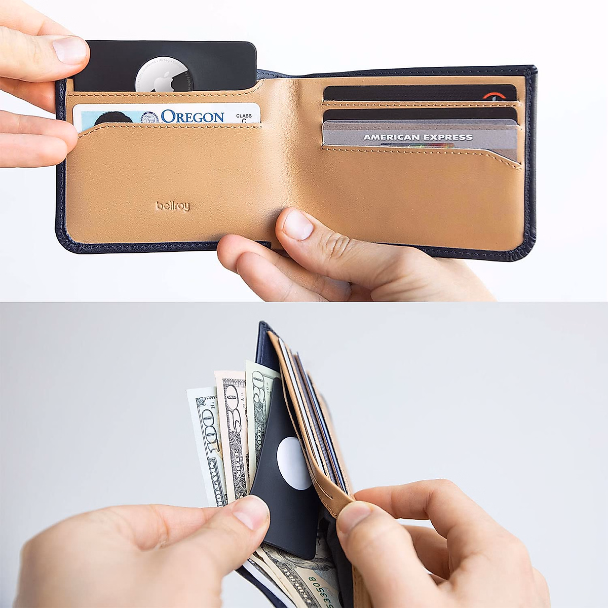 Elevation Lab TagVault™ AirTag Wallet Holder (2 Pack) - The Thinnest AirTag Wallet Card Insert | Flexible, Stays Hidden, Patent Pending