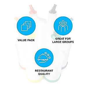 Cocktailor 32 FL OZ. Colorful Juice Pouring Spout Bottle | Plastic Barware for Bars & Event | 7 Count - 1 Bottle per Color