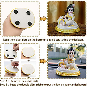 Indian God Baby Krishna Statue - 4.1" H Handmade Hindu Idol Krishna Figurine for Car Dashboard India Home Office Mandir Temple Pooja Item Murti Puja Product Diwali Gifts