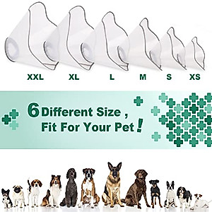 Supet Dog Cone Adjustable Pet Recovery Collar Dog Surgery Cone Protective Dog Cone Collar for Large Small Dogs After Surgery, Plastic Dog Cats Neck Cone of Shame E-Collar Anti-Bite Lick Wound Healing
