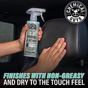 Chemical Guys SPI_103_16 Sprayable Leather Cleaner and Conditioner in One for Car Interiors, Apparel, and More (Works on Natural, Synthetic, Pleather, Faux Leather and More) Leather Scent, 16 fl oz