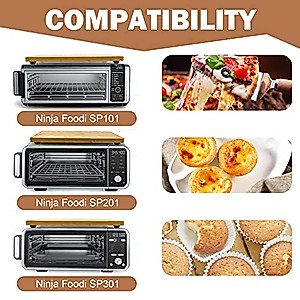 Compatible with Ninja Foodi SP101 SP201 SP301 Cutting Board, Heat Resistant Space Save Board for Ninja SP101/201/301 Dual Heat Air Fryer, Toaster Oven, Protect Cabinets, Bamboo