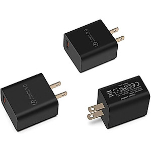 [3-Pack] Quick Charge 3.0 Wall Charger,18W QC 3.0 USB Wall Charger Adapter Fast Charging Block Compatible Wireless Charger Compatible with Samsung Galaxy S10 S9 S8 Plus S7 S6 Edge Note 9, LG, Kindle