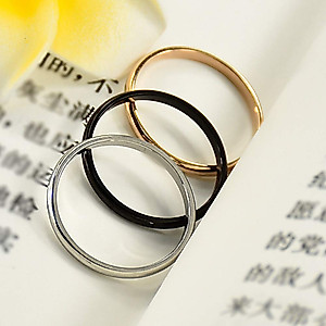 SEniutarm Engagement Love Rings Wedding Bands Couple Fashion Plating Titanium Steel Finger Ring Party Jewelry Accessory Gift for Women/Girl Finger Rings DIY Jewelry Gifts - Black Us10