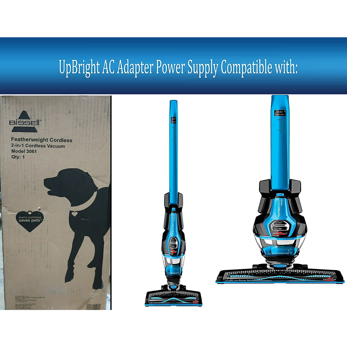 UpBright 14V AC/DC Adapter Compatible with Bissell 3061 Featherweight ReadyClean 3190 3190A 31902 PowerSwift Pet 3191 3191C 10.8V Li-ion Battery Cordless Stick Vacuum E-Tek ZD12D140080US 800mA Charger