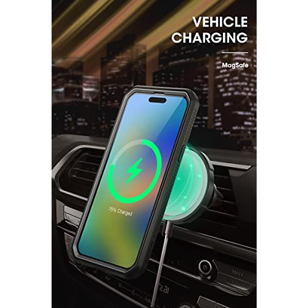 SUPCASE Unicorn Beetle Pro Mag Case for iPhone 14 Pro Max 6.7", Compatible with MagSafe Full Body Rugged Case with Built-in Screen Protector & Kickstand & Belt-Clip (Black)