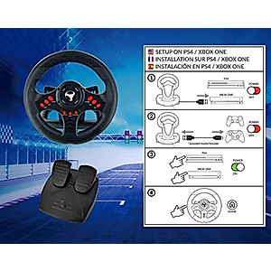 SUBSONIC SA5426 Racing Wheel Universal with Pedals for Playstation 4, PS4 Slim, PS4 Pro, Xbox One, Xbox One S, PS3