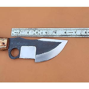 Meerab Corporation Handmad High Carbon Steel Hunting Tracker Knife Overall 10 Inches With Olive Wood Handle