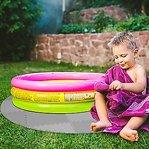 Jutom 78 Inch Diameter 21 Pcs Hot Tub Mat Interlocking Foam Ground Hot Tub Flooring Protector Inflatable Non Slip Pool Spa Floor Pad for Outdoor Balcony Shower(1/4 Inch)