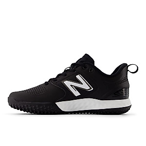 New Balance Women's Fresh Foam Velo V3 Turf-Trainer Softball Shoe, Black/White Synthetic, 8 Wide
