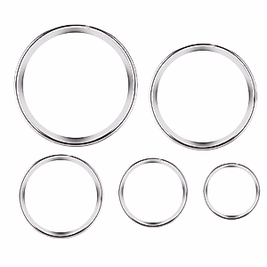 Antallcky Round Cookie Cutter Set-5 pcs Stainless Steel Circle Biscuit Molds Fondant Cake Cookie Cutter Set Pastry Heavy Duty Ring Mold-4,3.6,3.2,2.8,2.4in