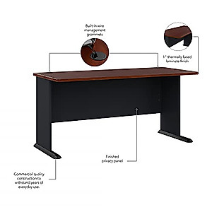 Bush Business Furniture Series A 60W Desk in Hansen Cherry and Galaxy