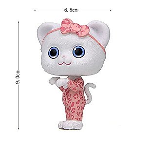 Cartoon Bobble Head Funny Car Decoration Accessories Cute Anime Toys Popular Bobble Heads Anime Cake Toppers (Pink)