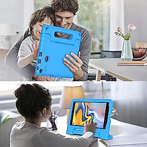 BMOUO Kids Case for Samsung Galaxy Tab A 8.0 2018 SM-T387, Shockproof Light Weight Protective Handle Stand Kids Case for Galaxy Tab A 8.0 Inch 2018 Release SM-T387 - Blue
