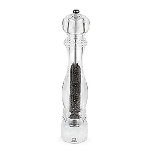 Peugeot - Nancy Manual Pepper Mill - Transparent Adjustable Grinder - Acrylic, Clear, 15 inches
