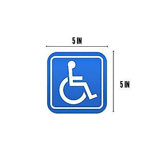 Handicap Sticker Decals, 15 Pack 5 in x 5 in Disabled Wheelchair Accessible Vinyl Labels Glossy Premium UV Protected Self Adhesive for Indoors & Outdoors